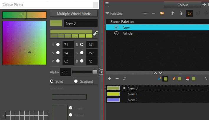 How do I pick colours from a bitmap image to create a vector colour palette? – Toon Boom Help Centre