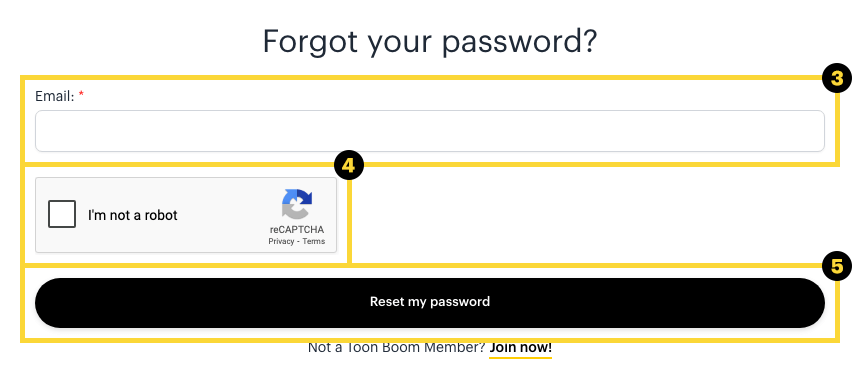 How do I reset my Toon Boom account password? – Toon Boom Help Centre