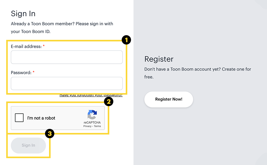 How do I reset my Toon Boom account password? – Toon Boom Help Centre