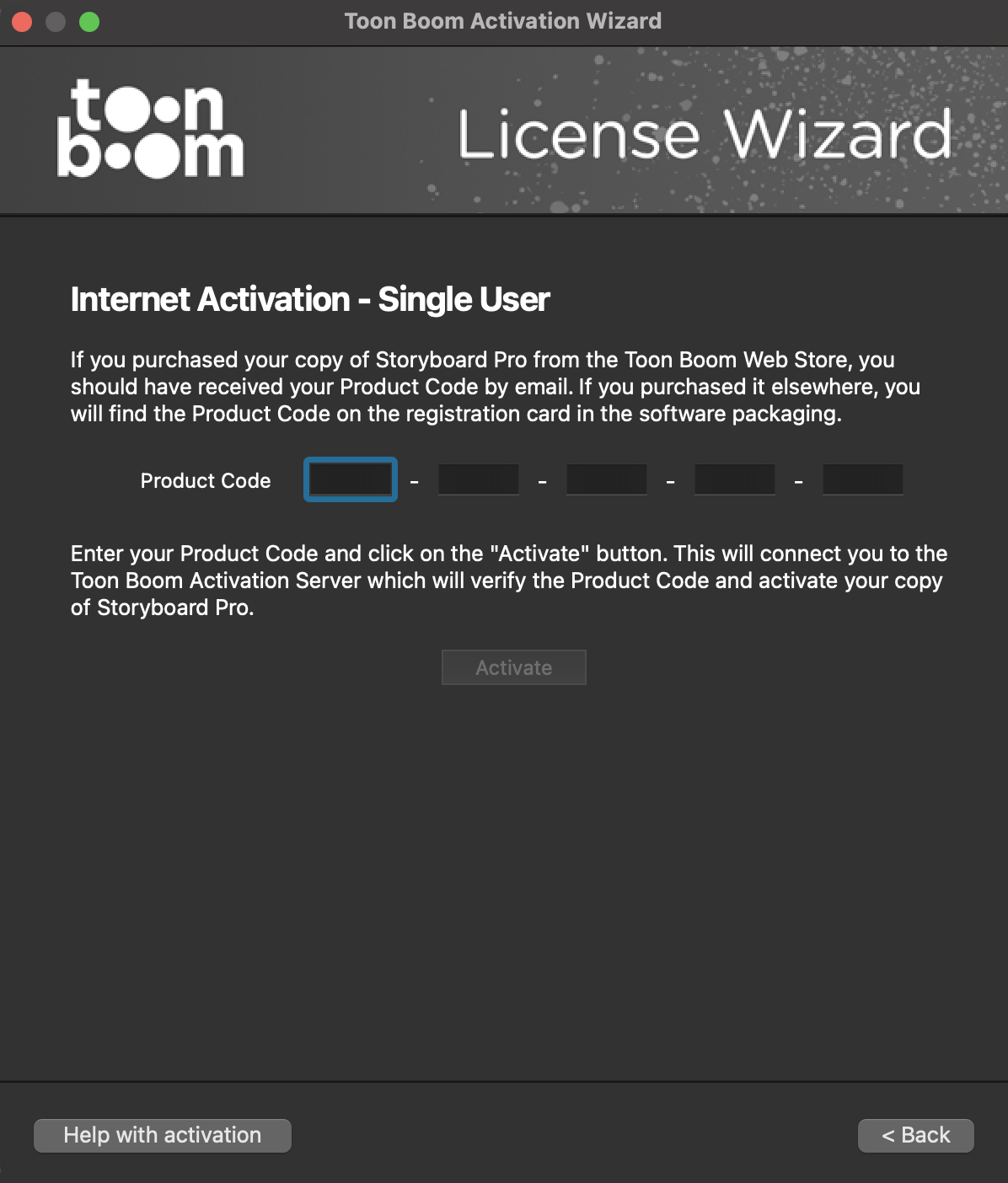 How do I use my Product Code? – Toon Boom Help Centre
