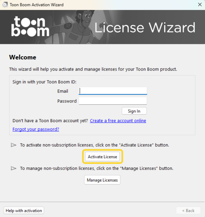 How do I activate a Network/Floating License via e-mail? – Toon Boom Help Centre