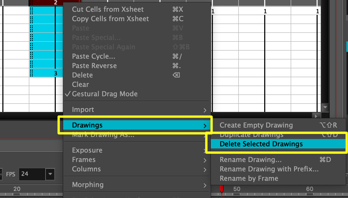 How do I permanently delete a substitution drawing? – Toon Boom Help Centre